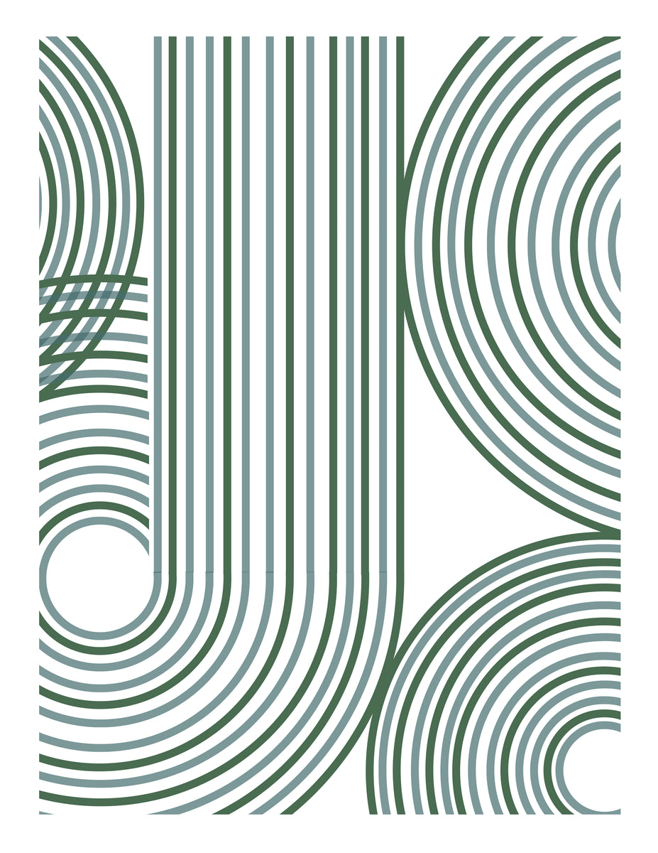 Geometric Round Lines print - Teal + Green – Delineate Your Dwelling